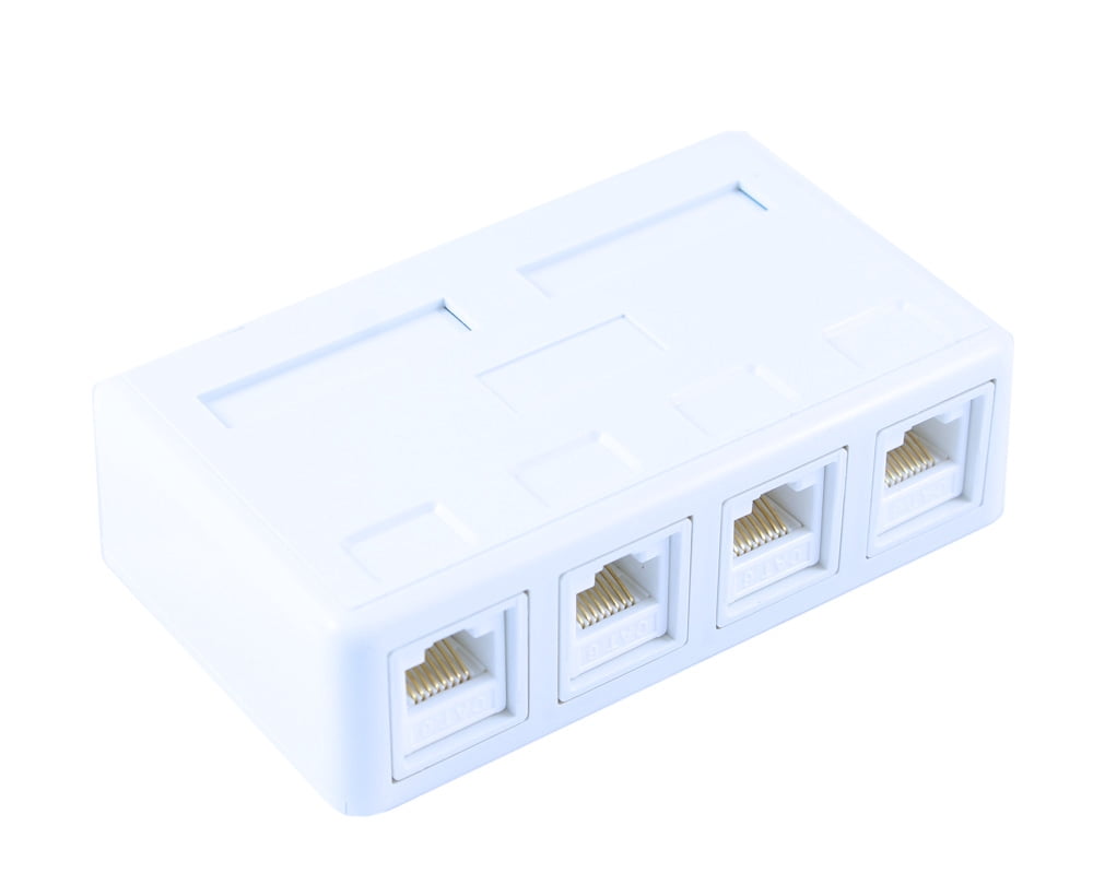 Wall plate: Surface Block (Biscuit Jack) CAT6 RJ45 4 Port, Punch-down ...