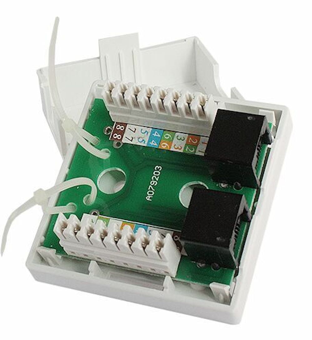 Wall plate: Surface Block (Biscuit Jack) RJ45 2 Port - Walmart.com