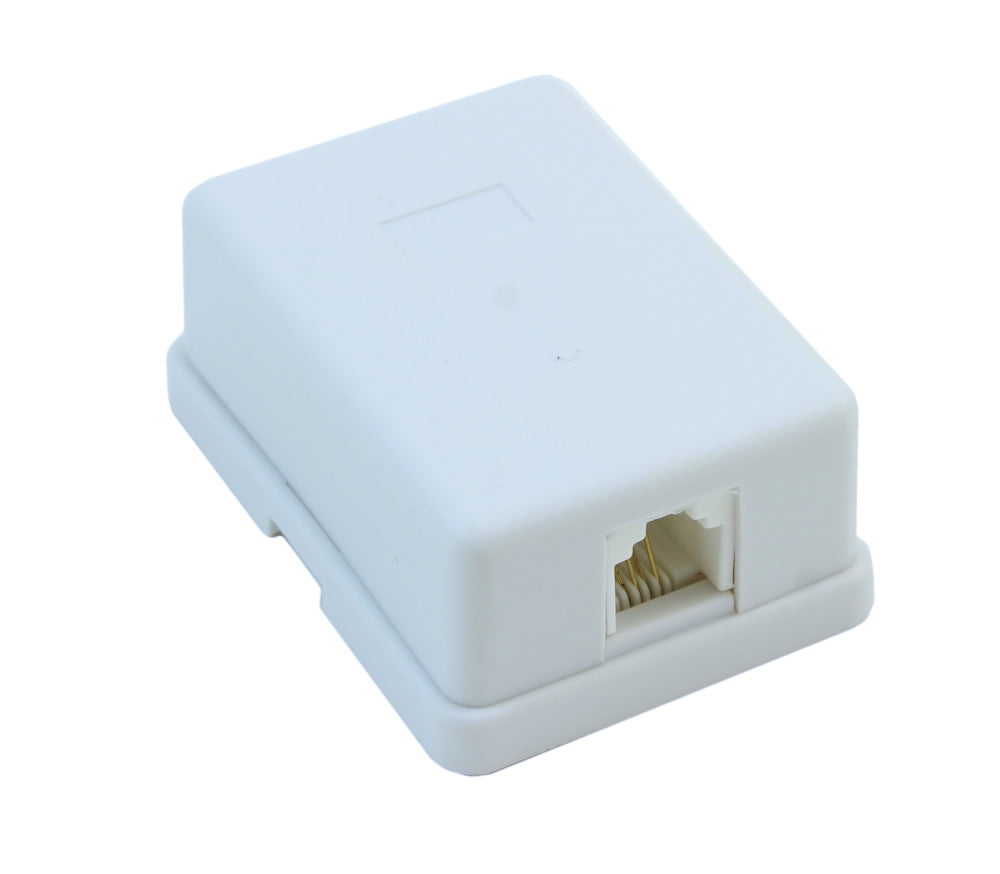 Wall plate: Surface Block Phone Jack, RJ11, White - Walmart.com
