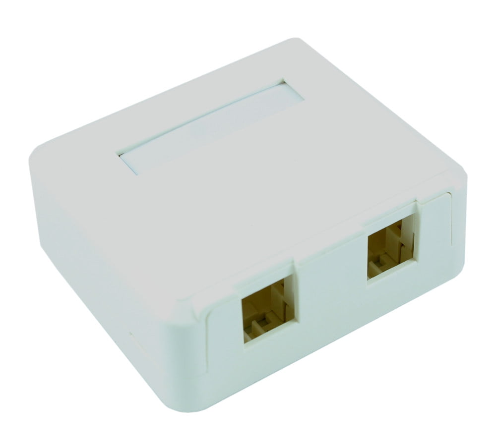 Wall plate: Surface Mount Type, Keystone, 2 Hole - White - Walmart.com