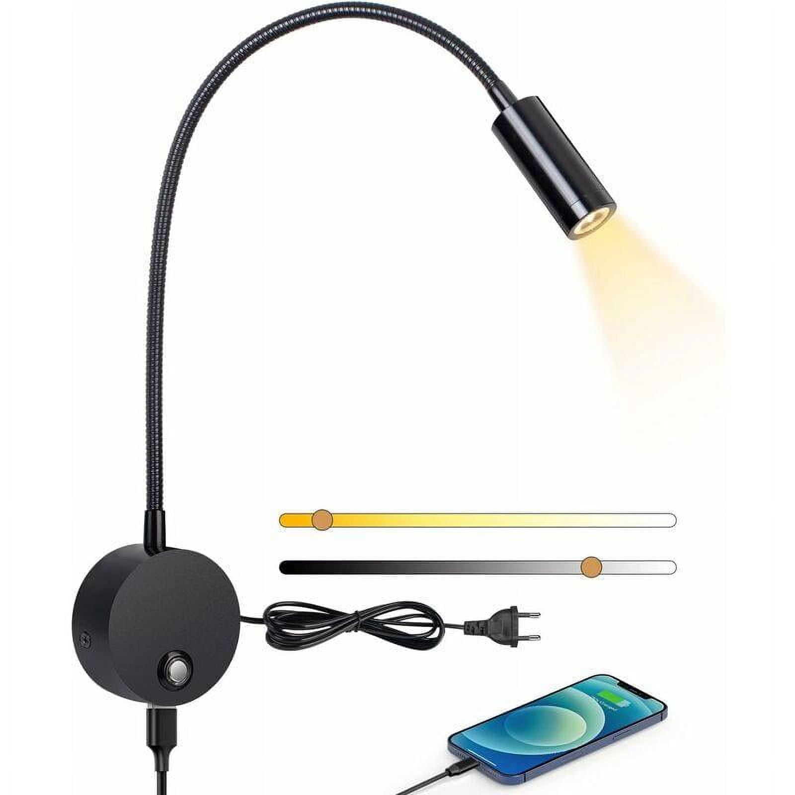 Wall reading light, LED wall bedside lamp with dimmable touch switch ...