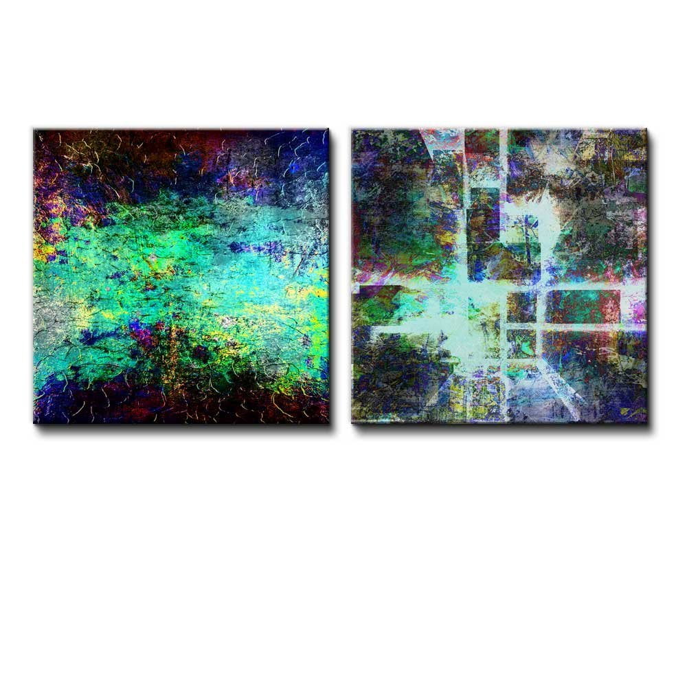 Wall26-2 Piece Splashed Canvases with Vibrant Colors - Canvas Art Home ...