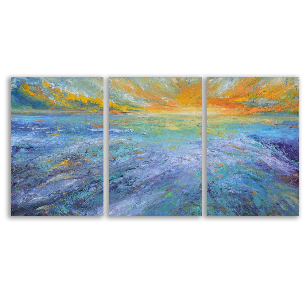 Wall26-3 Panel Canvas Wall Art-Chromatic-Giclee Painting Wall Bedroom ...