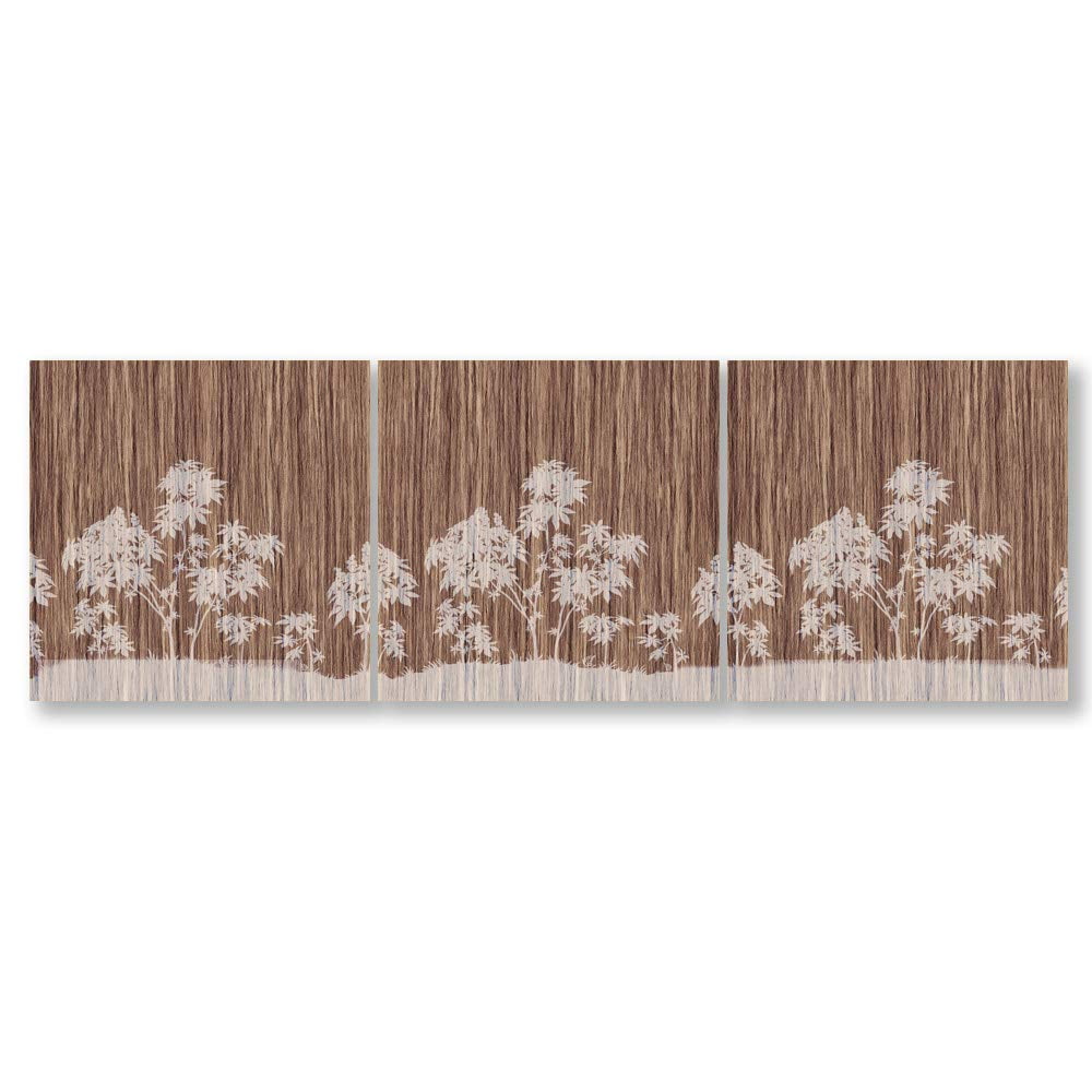 Wall26-3 Panel Canvas Wall Art- Wooden Texture Art -Giclee Painting ...