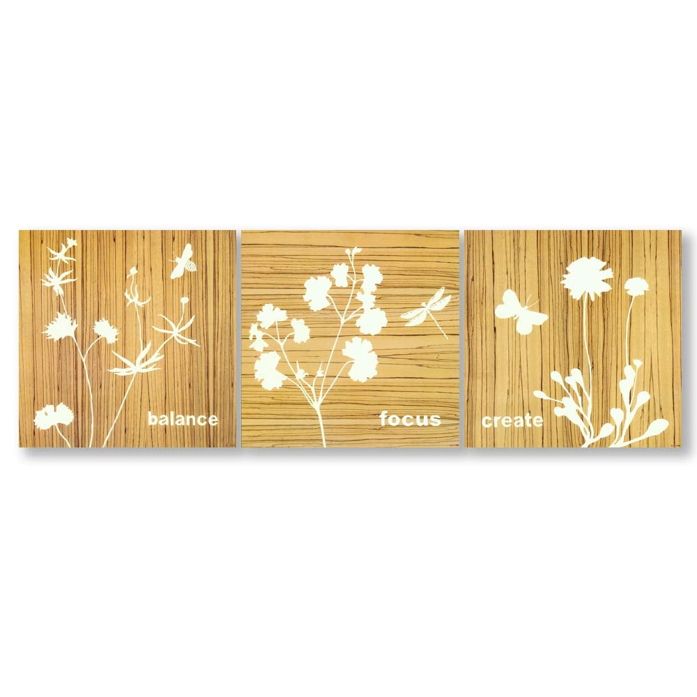 Wall26-3 Panel Canvas Wall Art- Wooden Texture Art -Giclee Painting ...