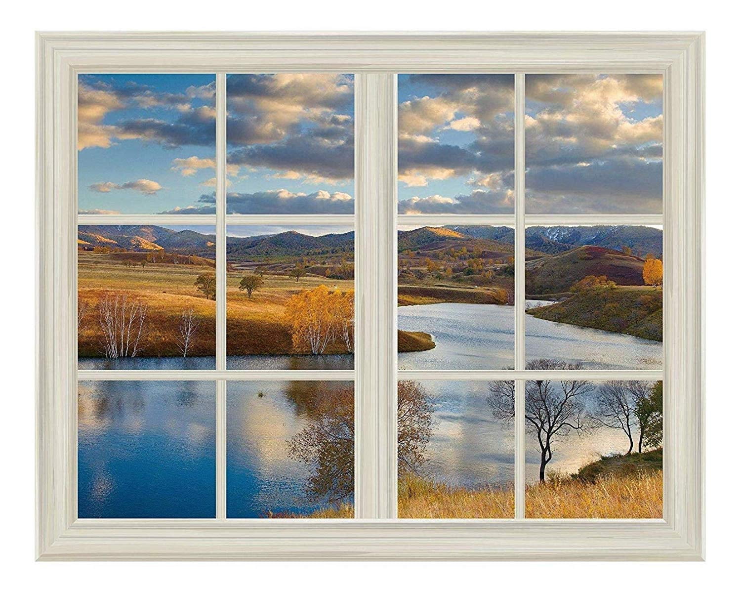 Wall26 Autumn Landscape Window View Peel & Stick Wallpaper, 24x32 ...