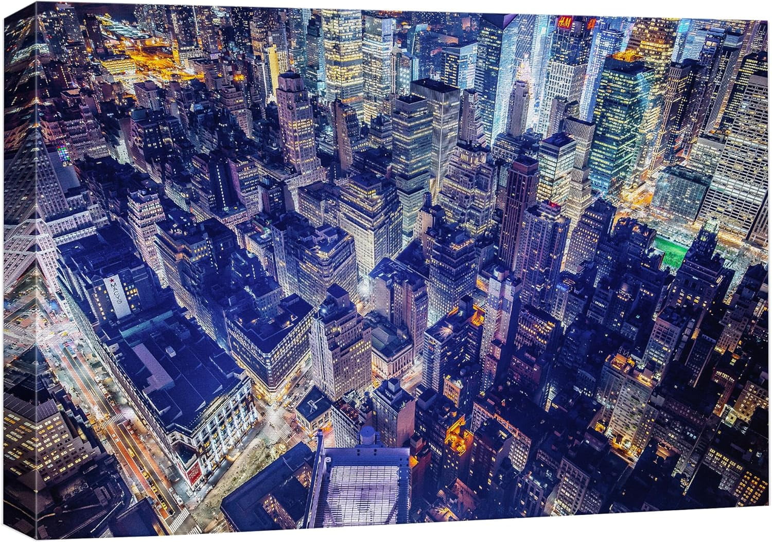 Wall26 Canvas Print Wall Art Aerial Midnight City View Cityscape Print ...