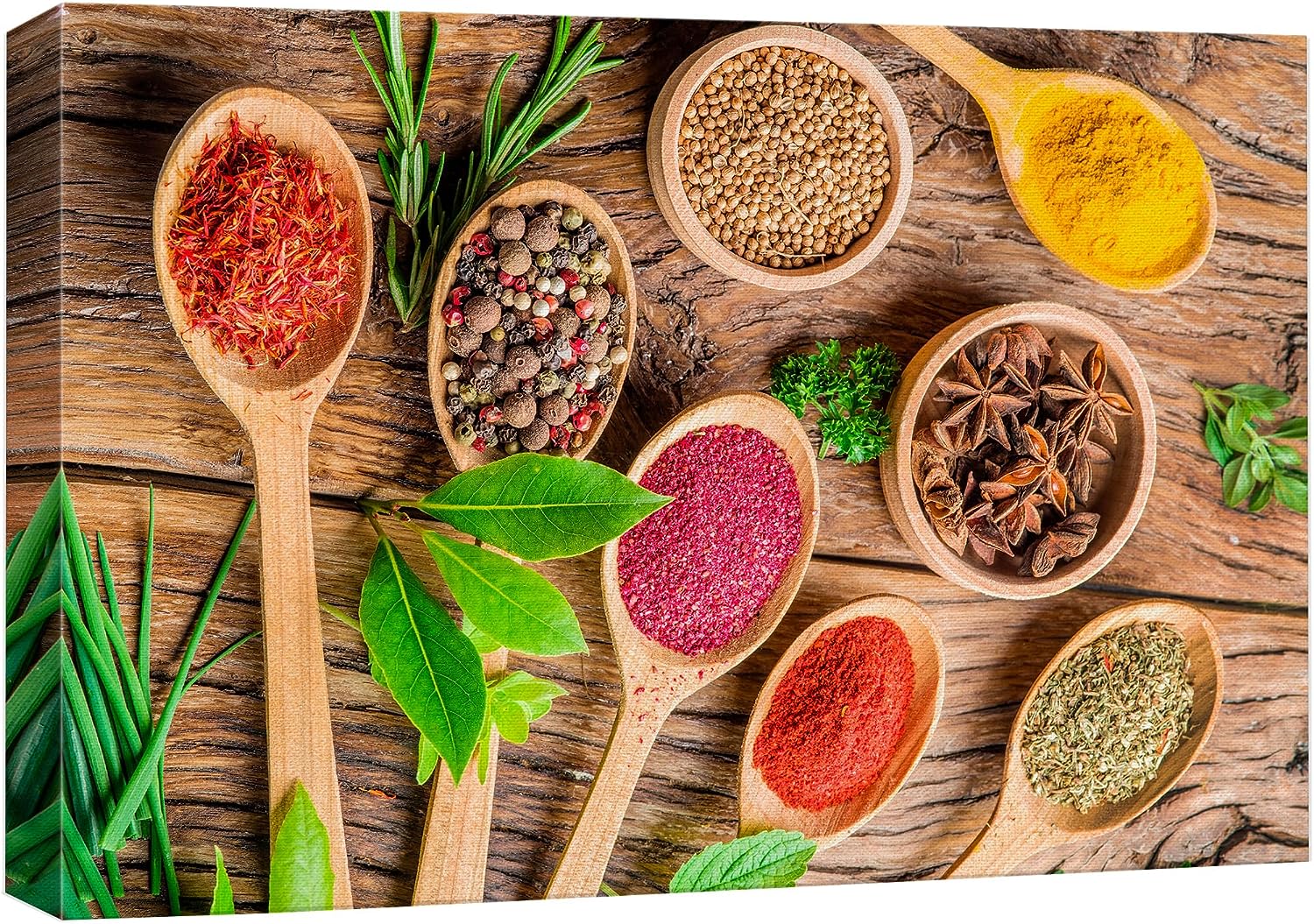 Wall26 Canvas Print Wall Art Multicolor Spices in Spoons Print Kitchen ...