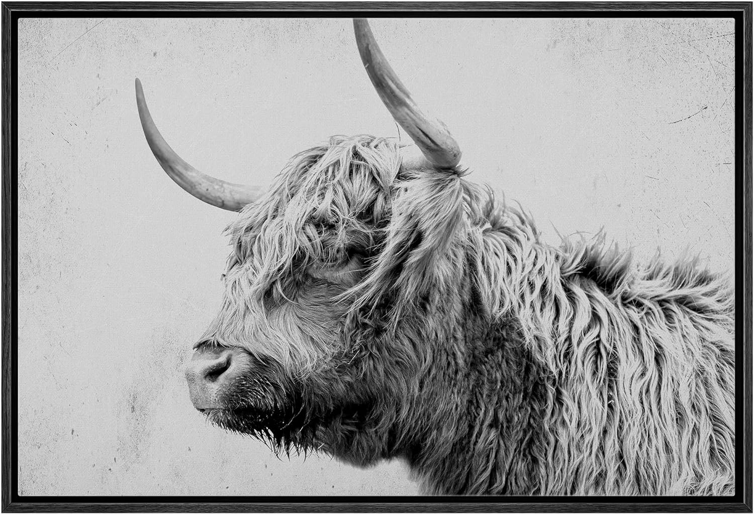 Wall26 Canvas Print Wall Art Side Profile Farmhouse Shetland Cow Nature ...