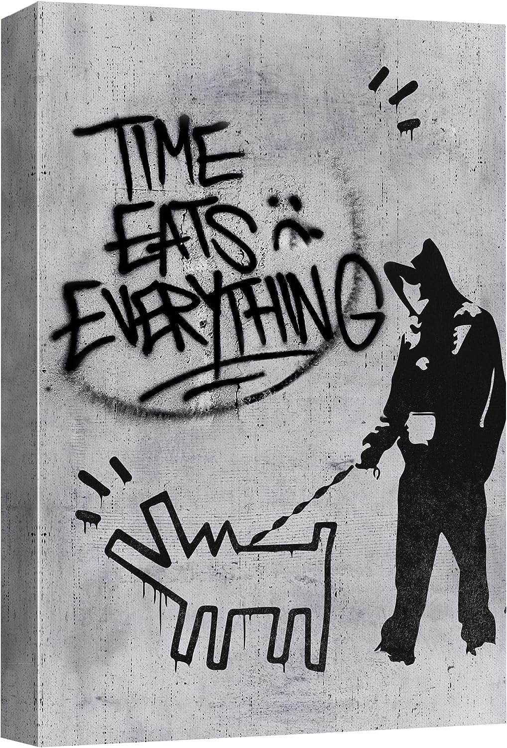 Wall26 Canvas Wall Art Time Eats Everything Dog Walk Graffiti & Street ...