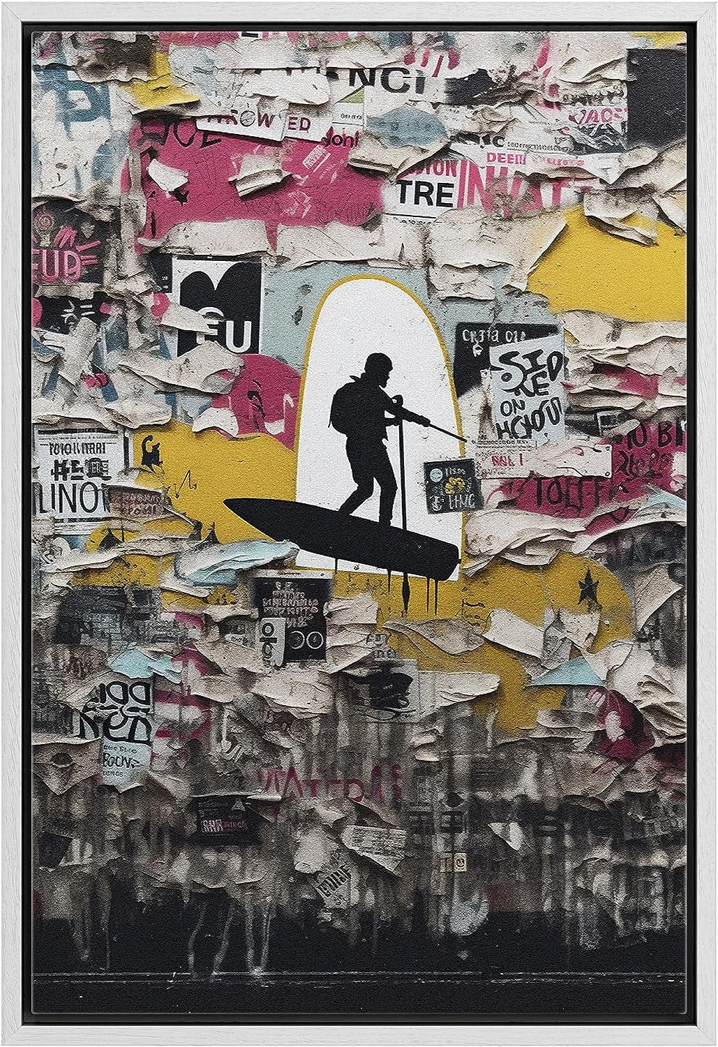 Wall26 Framed Canvas Wall Art Rockstar Concert Print Decor Graffiti ...