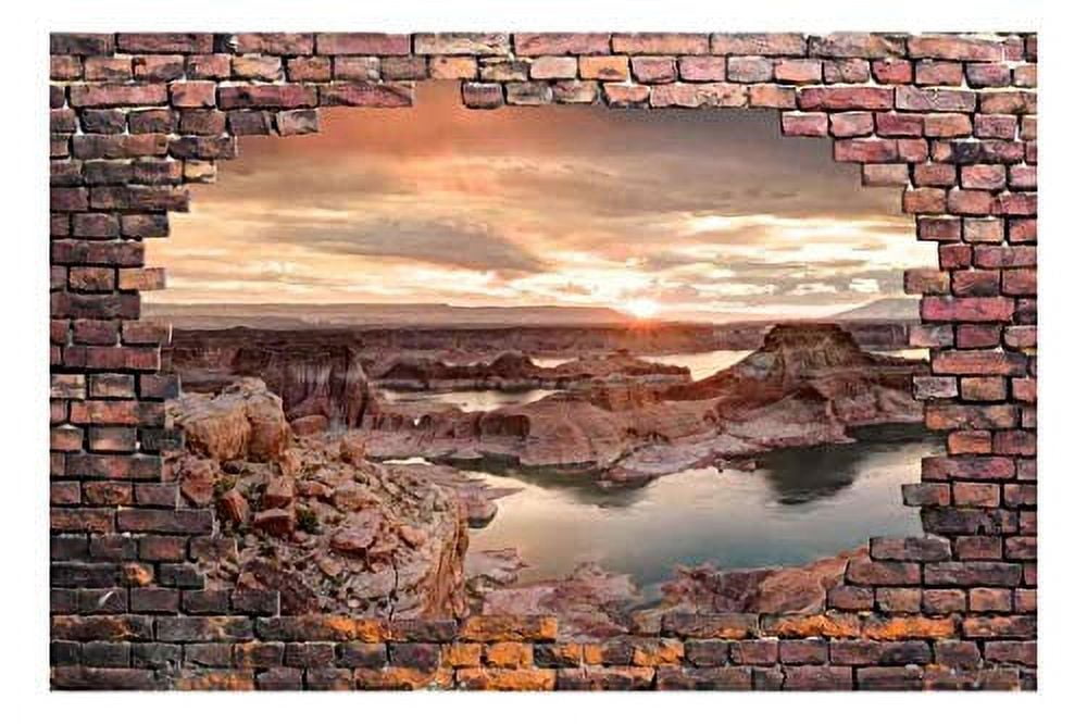 Wall26 - Large Wall Mural - Majestic Landscape Viewed Through a Broken ...
