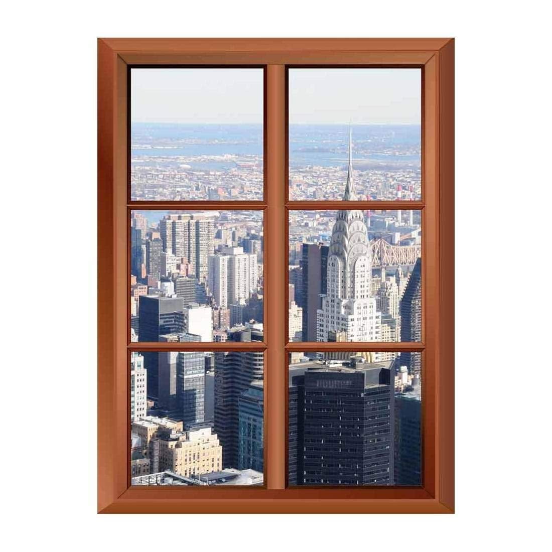 Wall26 Removable Wall Sticker/Wall Mural - A Veiw of Manhattan Skyline ...