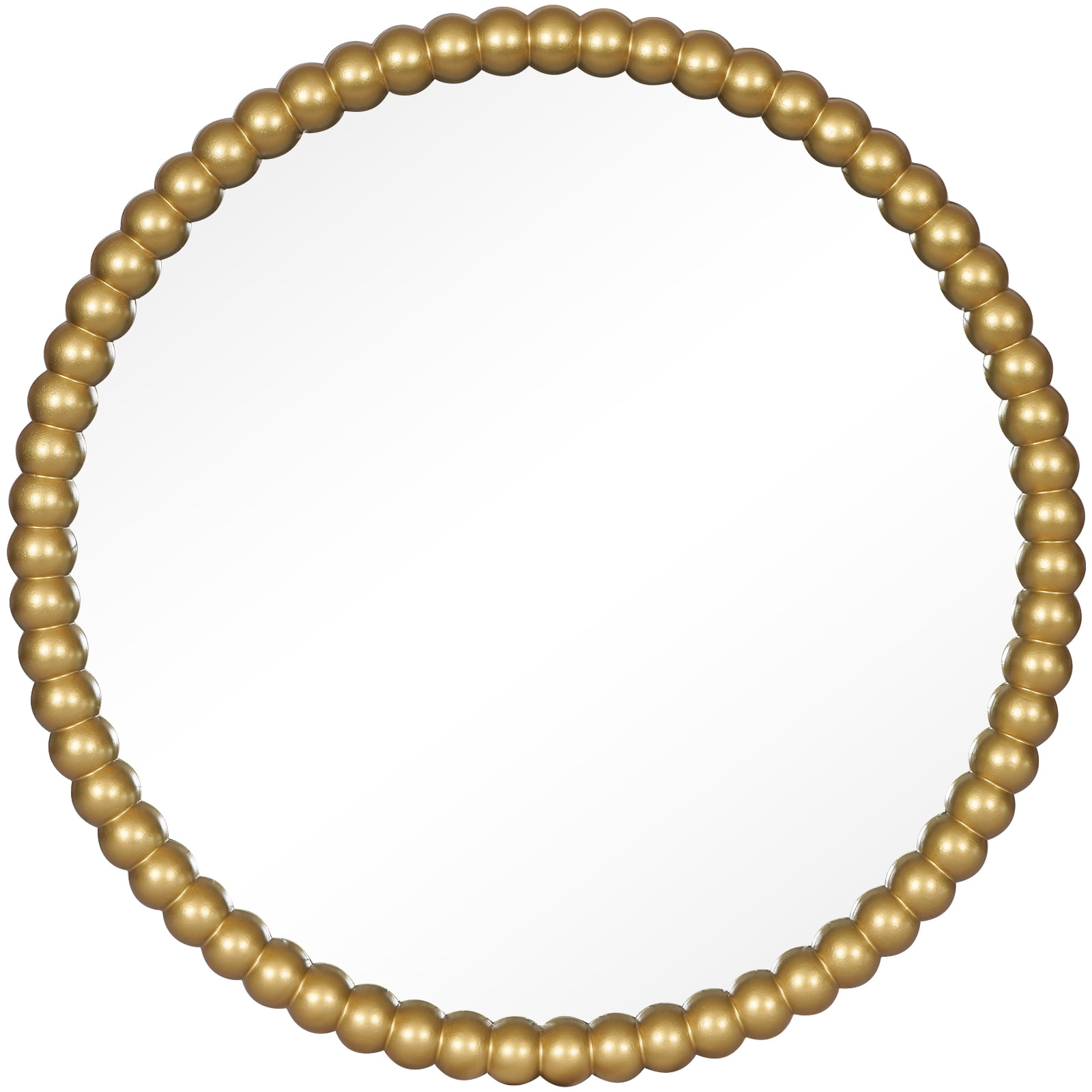 WallBeyond 28 inch Beaded Frame Round Wall Mirror for Bedroom Living ...