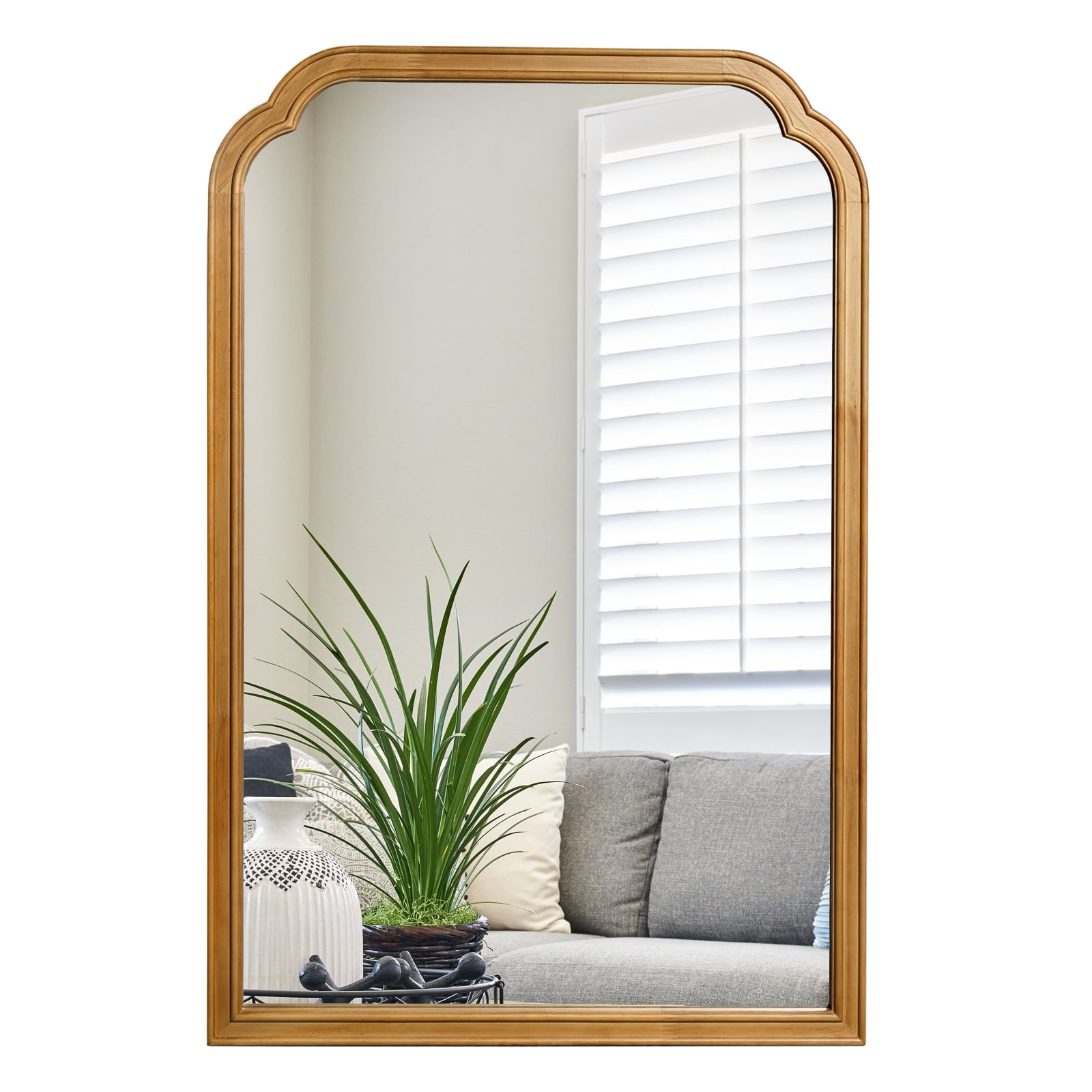 WallBeyond Rustic Wood Frame Wall Mirror Decorative for Bathroom, 24" × ...