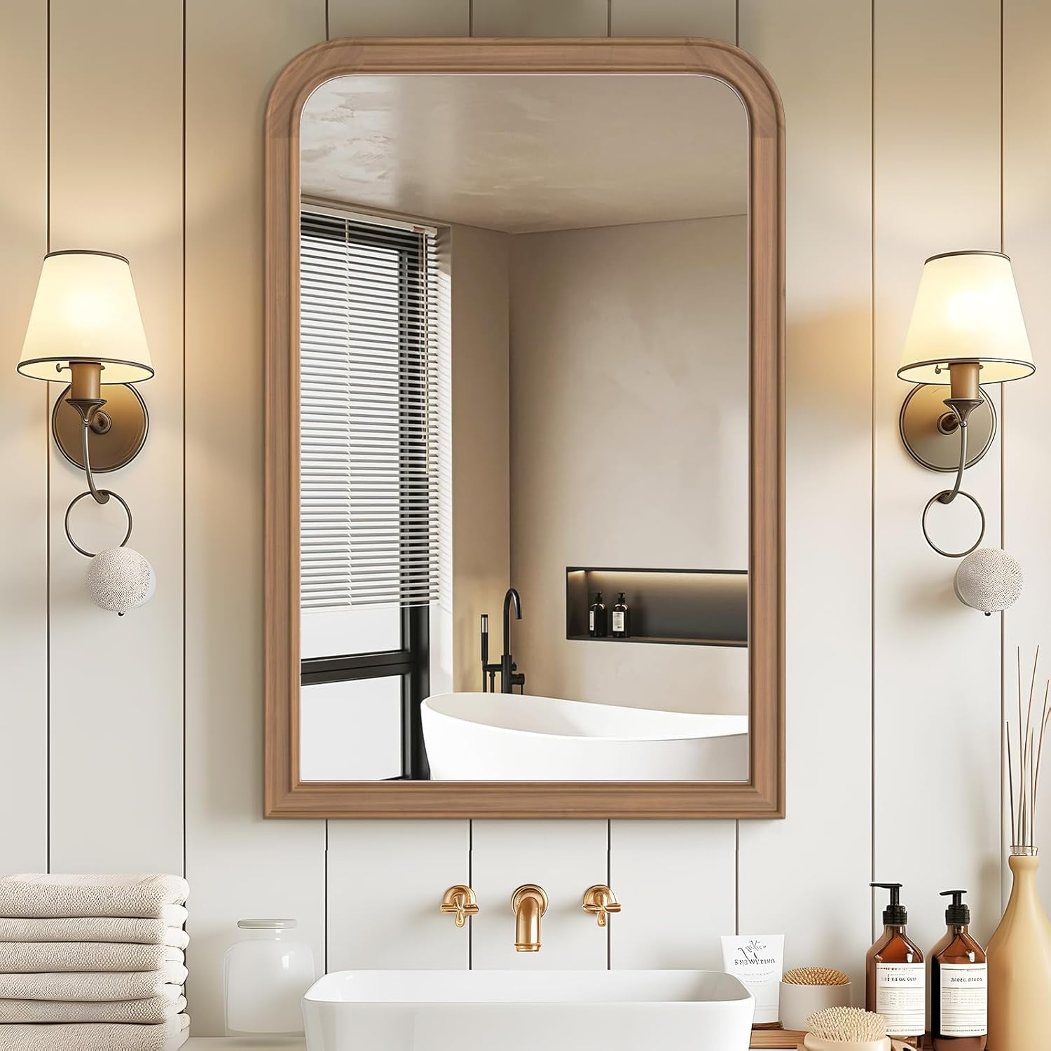 WallBeyond Wood Bathroom Mirrors for Wall Mounted, 20" x 30" Rustic ...