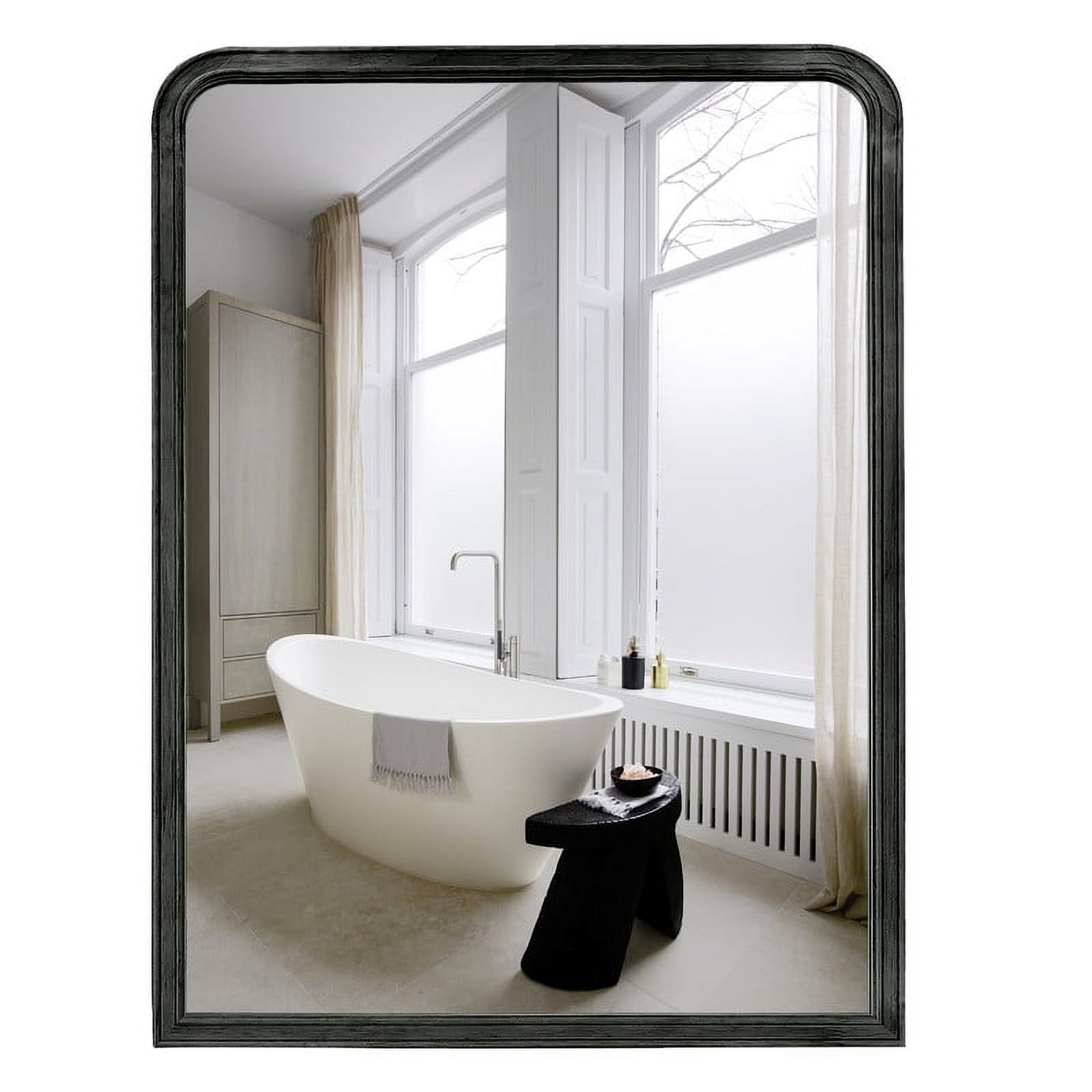 WallBeyond Wood Frame Farmhouse Bathroom Mirror for Wall Mounted, Home ...