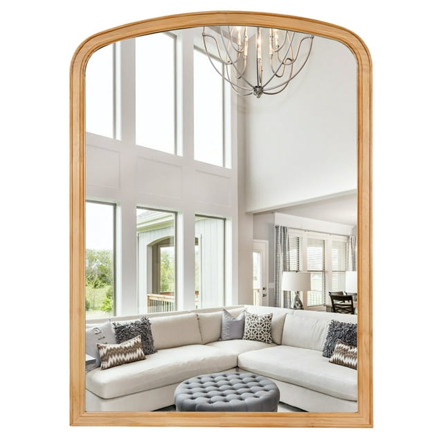 WallBeyond Wood Rustic Arched Mirror for Room Wall Decor, 30" × 40 ...
