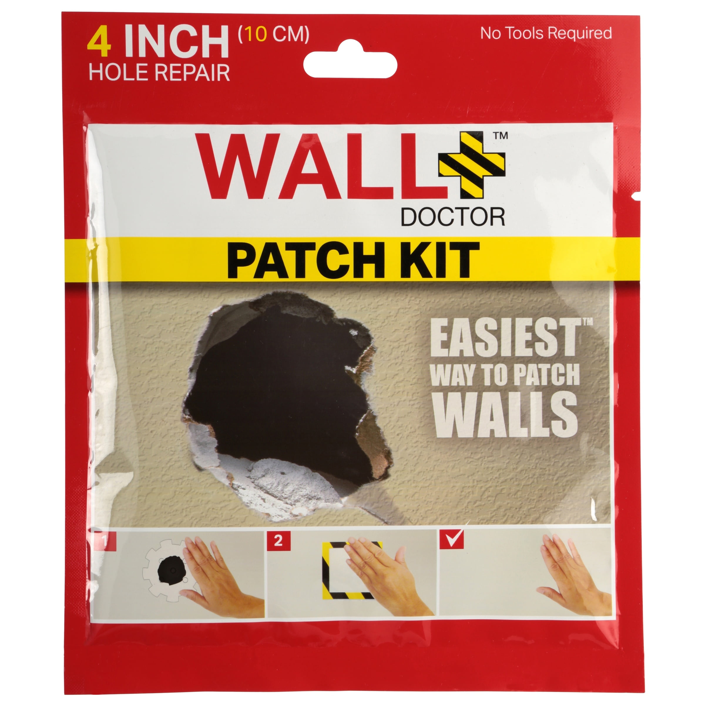 WallDR Wall Doctor Restore Kit, 4"x4" Repair Patch Kit White 3 Pieces ...