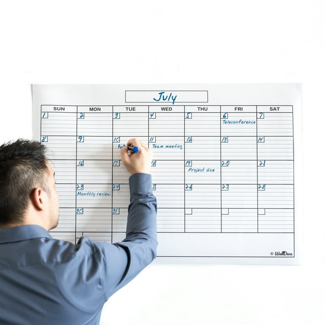 "WallDeca Large Monthly Dry Erase Whiteboard Calendar Planner: Big ...