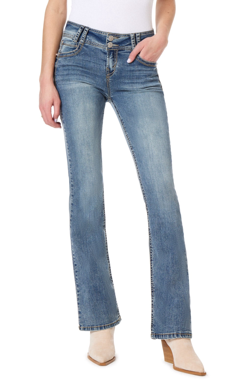 WallFlower Luscious Curvy Bootcut Mid-Rise Jeans, Insta Stretch ...