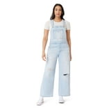 WallFlower Women's Loose Denim Fashion Overalls Juniors Plus Sizes ...
