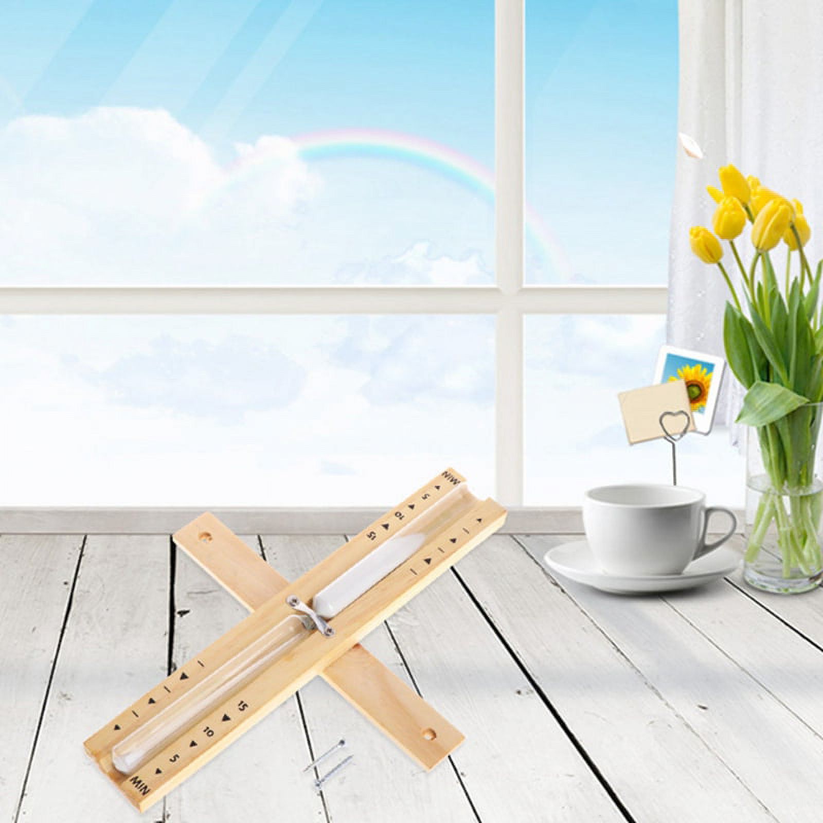 WallMounted Hourglass Wooden Hourglass White Sand Timer 15 Minutes ...