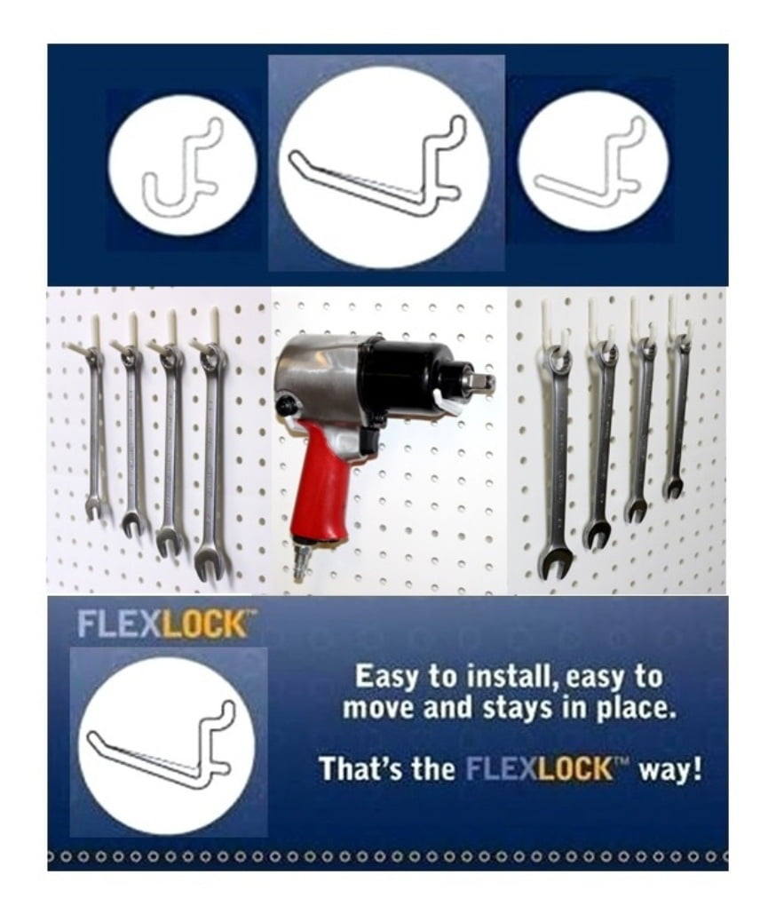WallPeg 75 Piece Peg Hook Kit for 1/4" Plastic Pegboard - Walmart.com