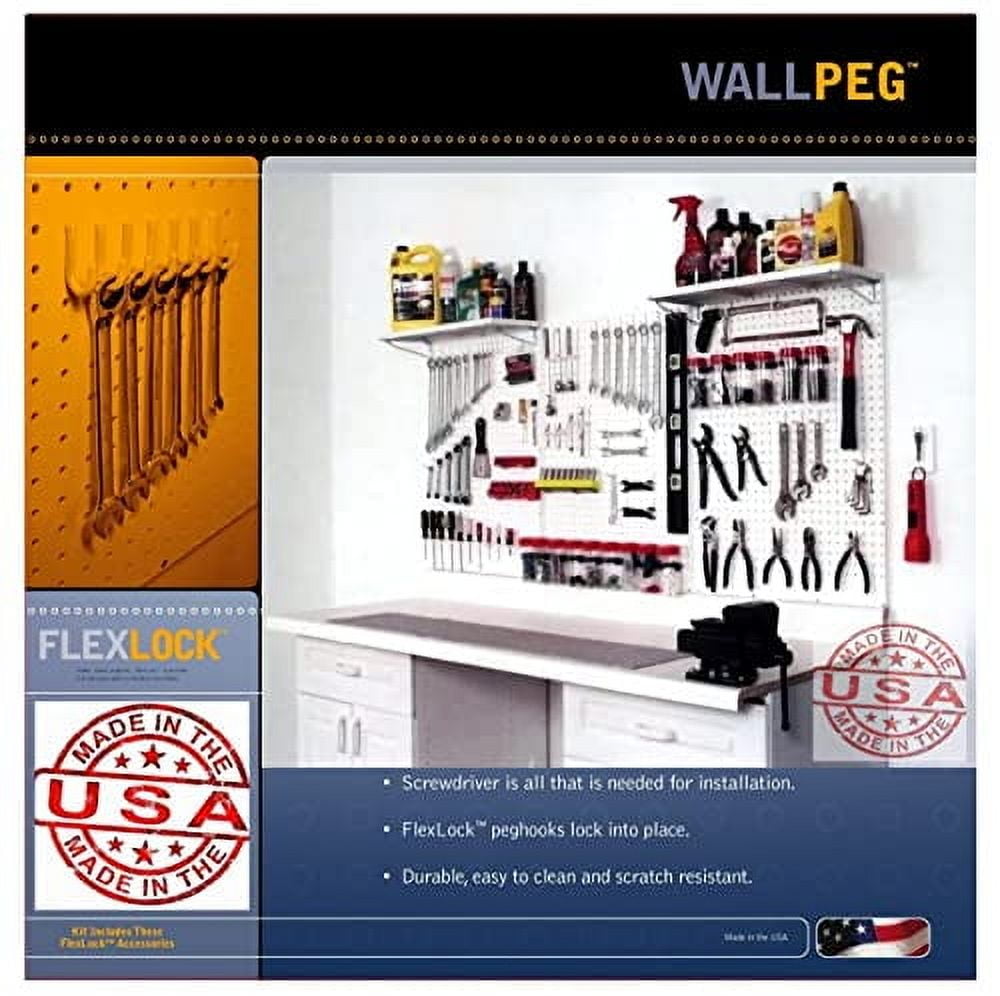 WallPeg 80" Wide Garage Pegboard Kit (PK-80)- Plastic Pegboard Panels ...
