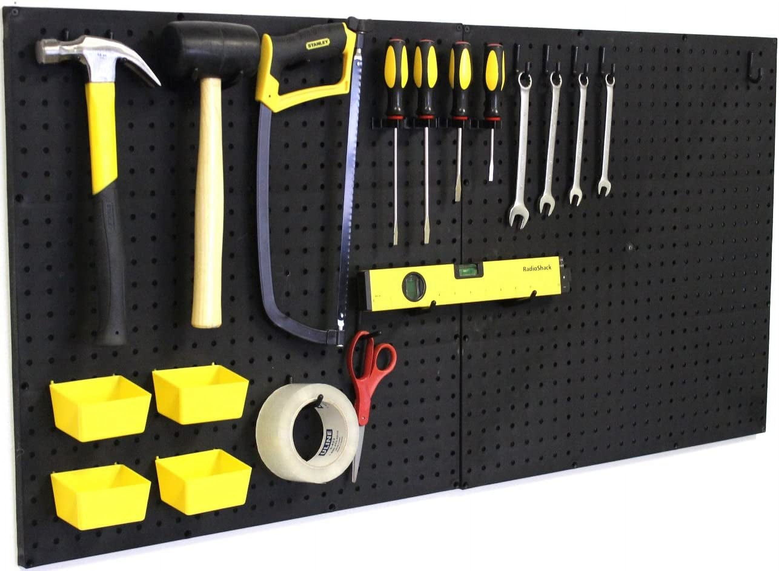 WallPeg PEGBOARD Panels Peg Board Plastic Pegboard Kit 24"x24" (1 ...