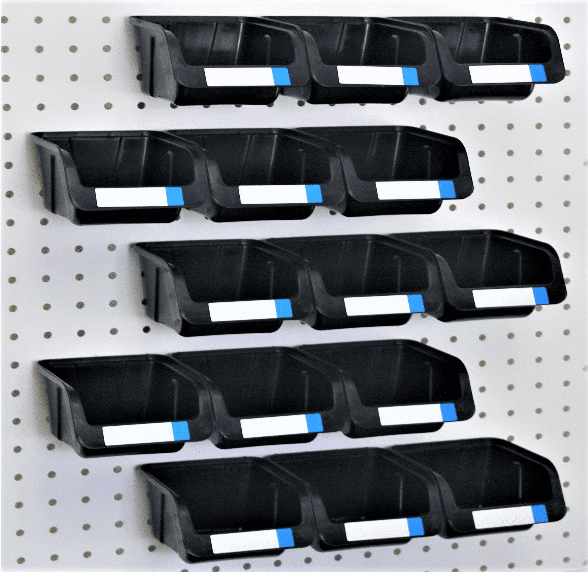 WallPeg Pegboard Bins 15 PC. Bin Kit for Standard Pegboard Storage ...