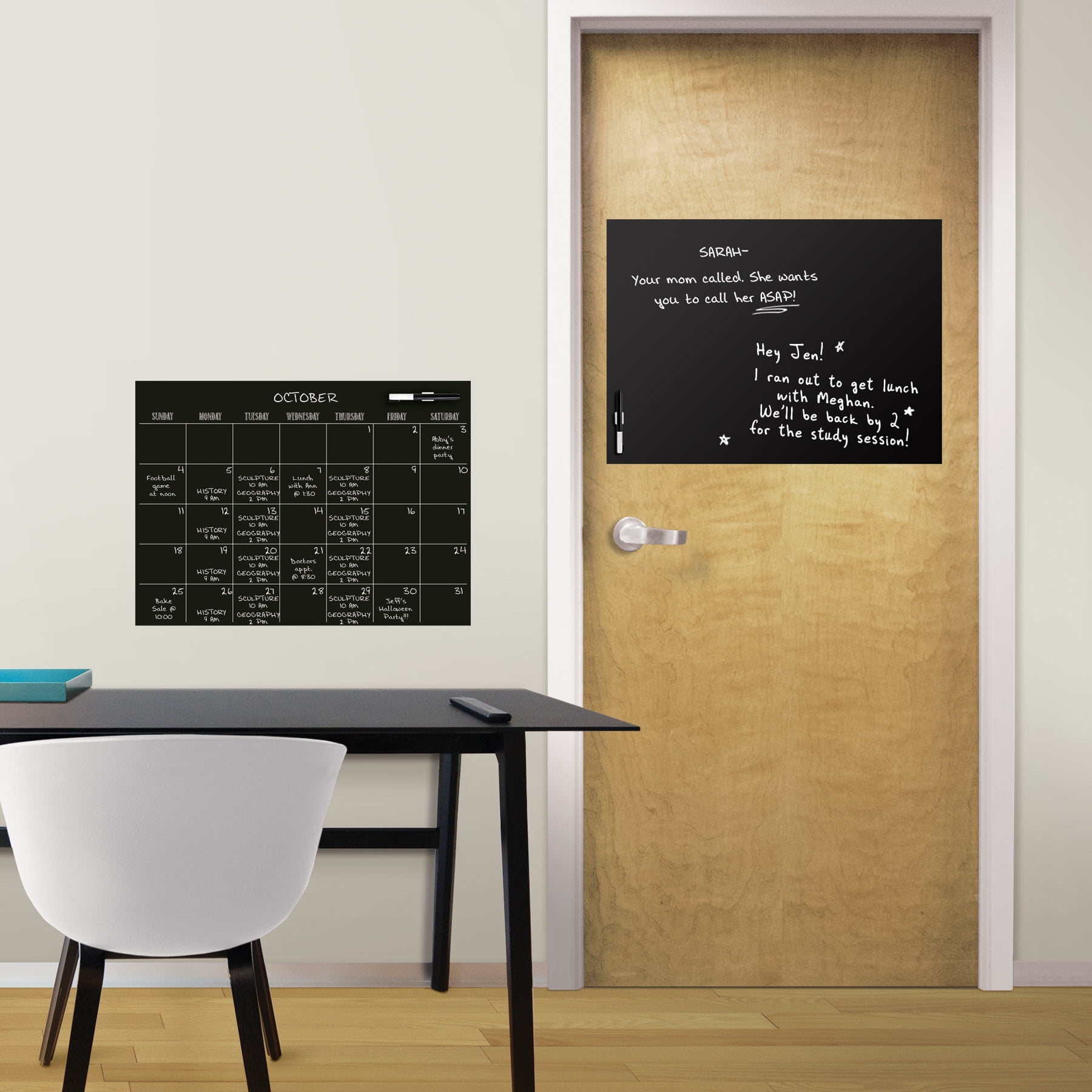 WallPops! Black Calendar and Message Board Wall Decals - Walmart.com