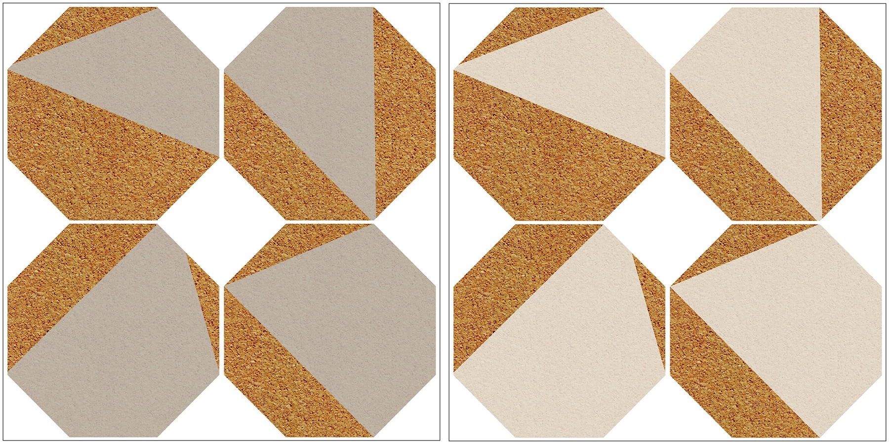 WallPops Cream and Taupe Octagon Cork Organizer Shapes - Walmart.com