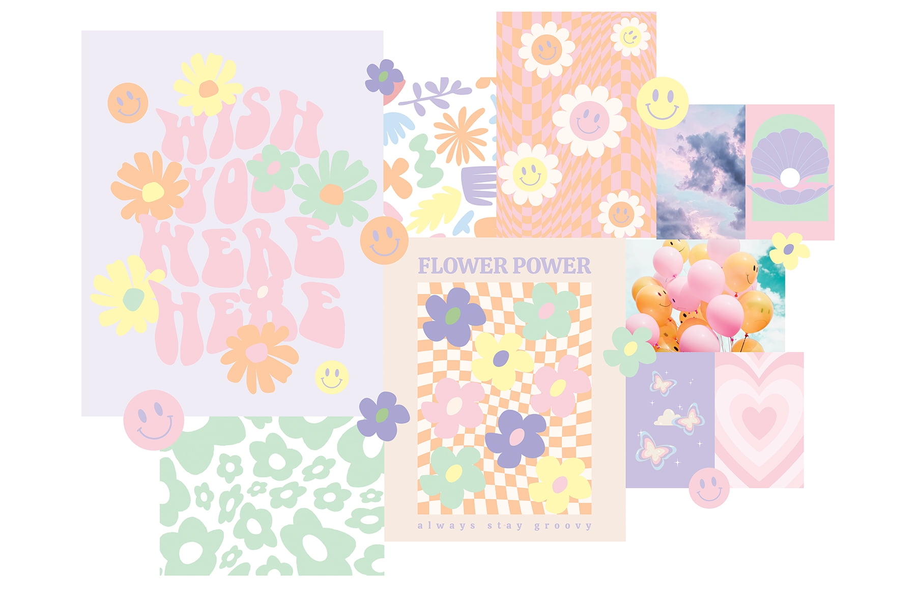 WallPops Flower Power Collage Wall Decals- Tween - Walmart.com