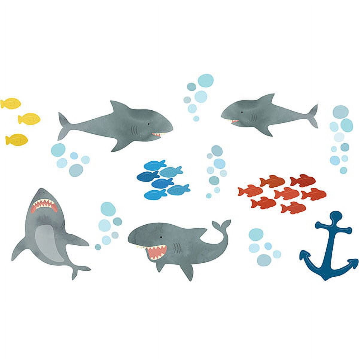 WallPops! Shark Attack Wall Decals Art Kit, 42-in by 26-in, 7.58 sq. ft ...