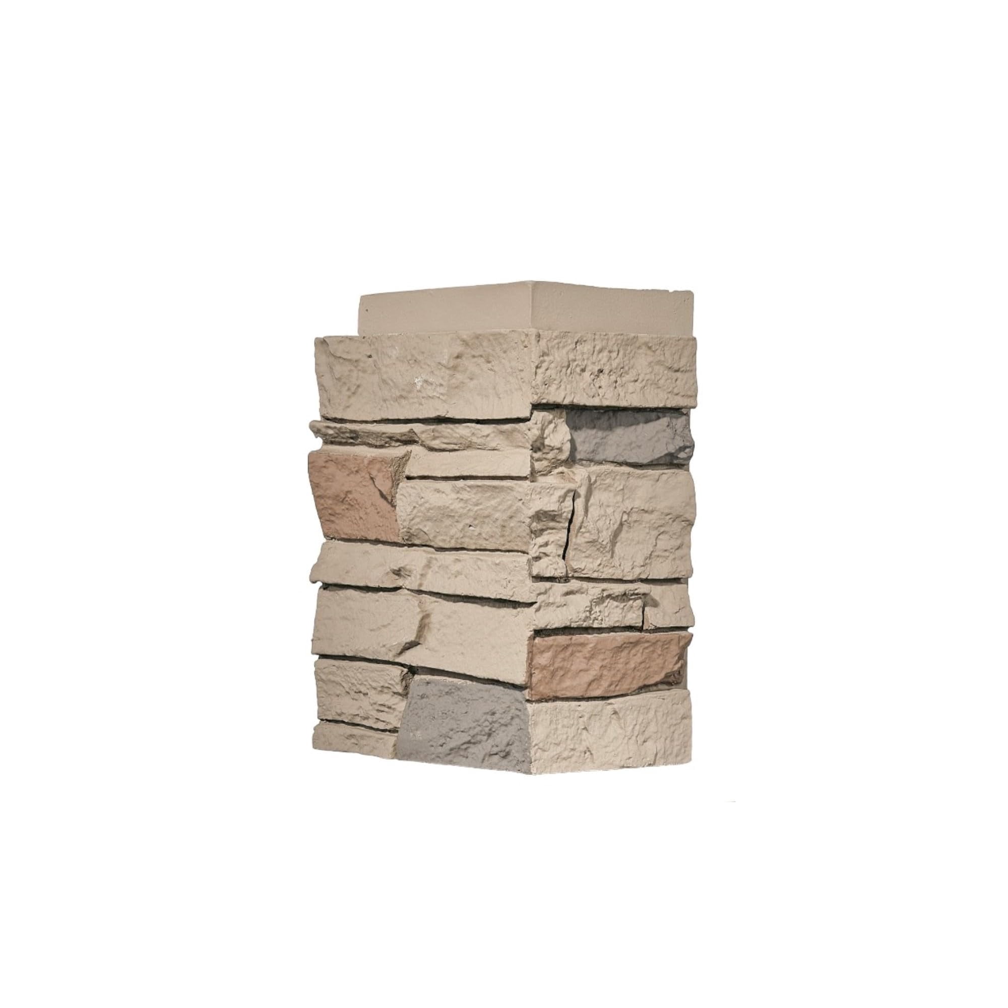 WallWell Desert Yellow 3D Faux Stone Corner Panels, Waterproof High ...