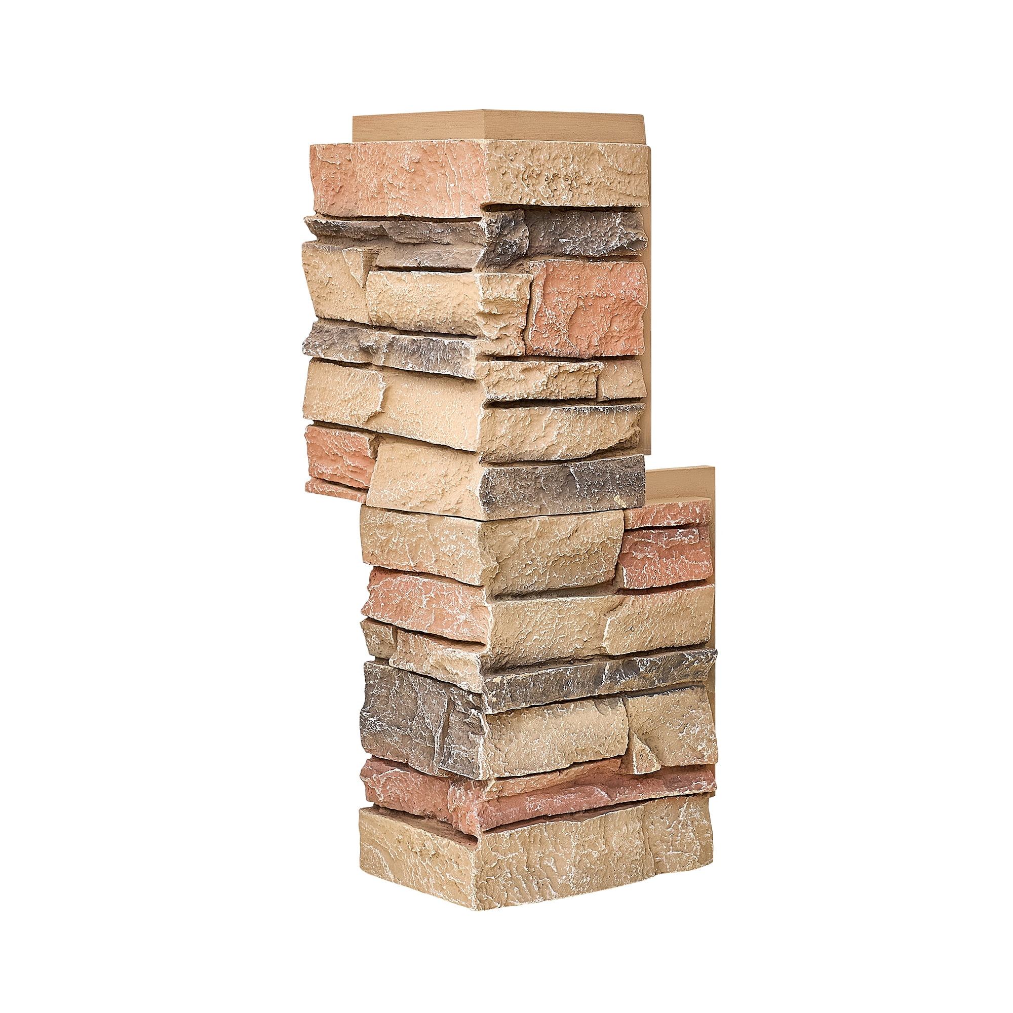 WallWell Sienna Dawn Faux Stone Corner Pieces - 24.6" High (Overlapped ...