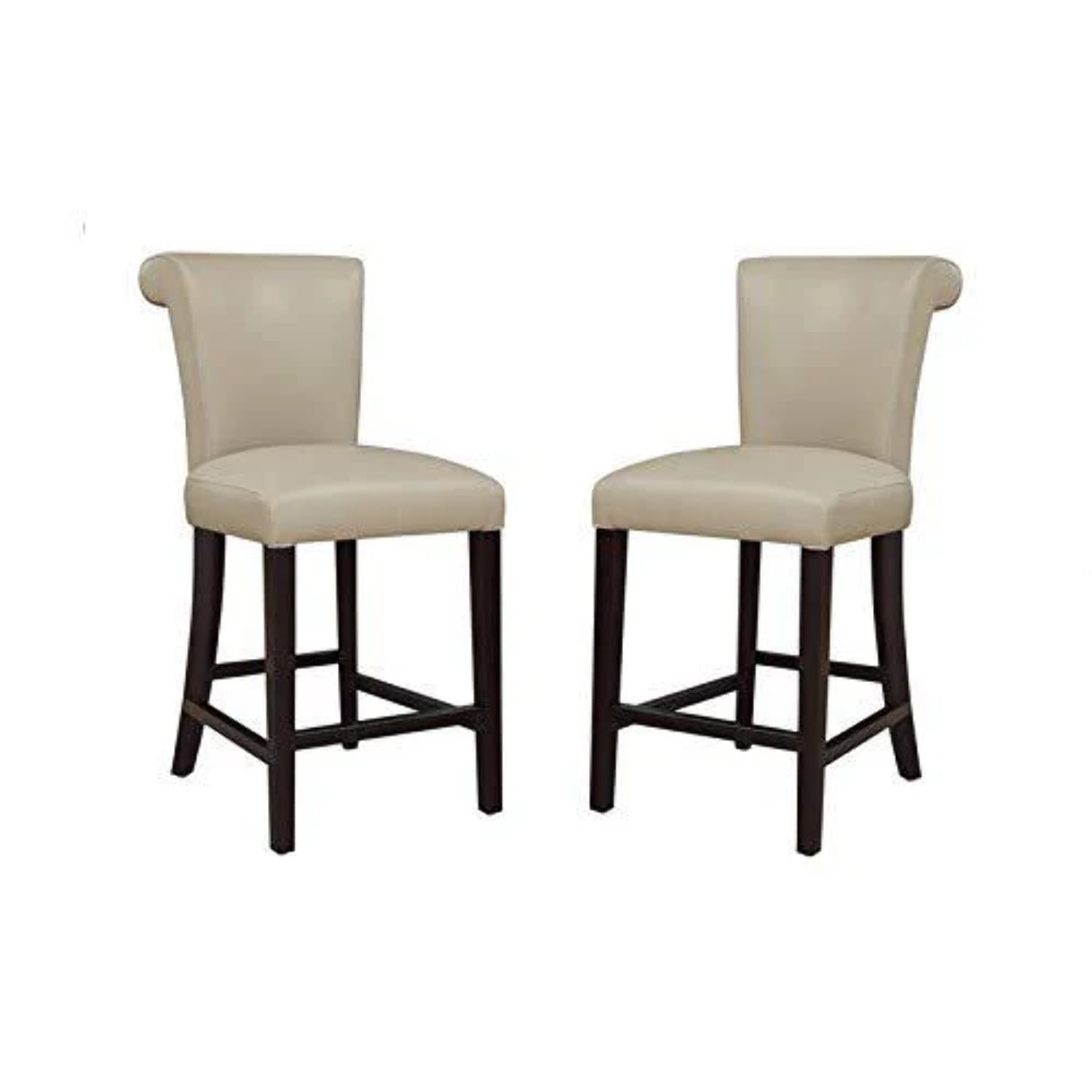 Wallace Bay Carrillo Smokey Taupe 24" Bar Stool with Faux Leather ...