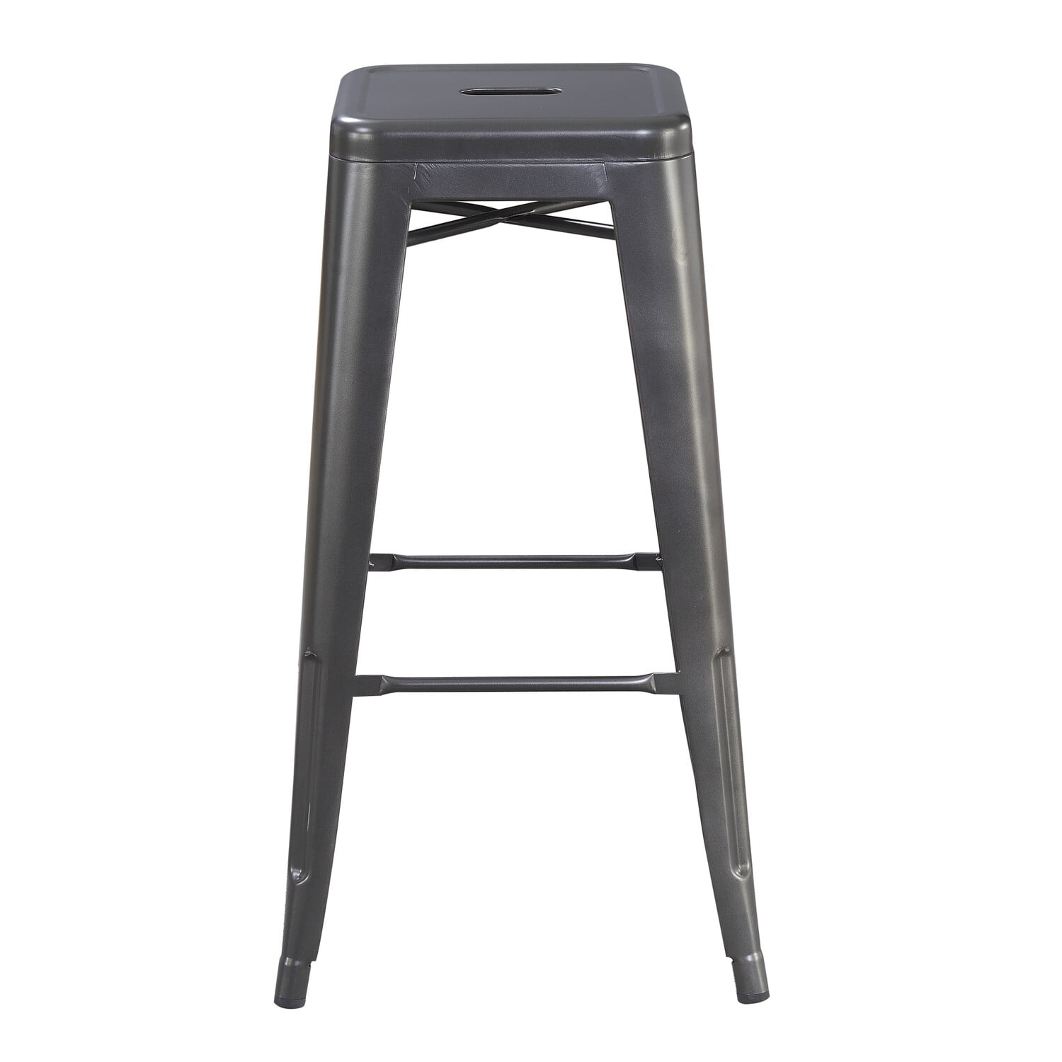 Wallace Bay Farrell Sleek Charcoal 30" Bar Stool with All-Metal Seat ...