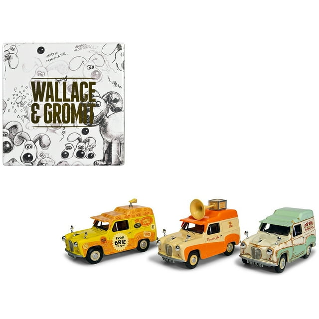 "Wallace & Gromit" Austin A35 Van Collection Set of 3 Pieces Diecast ...