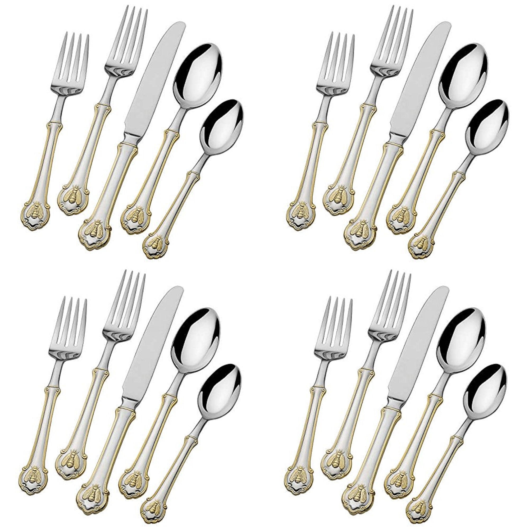Wallace Napoleon Bee 20-Piece Flatware Set 18/10 Stainless Steel with ...