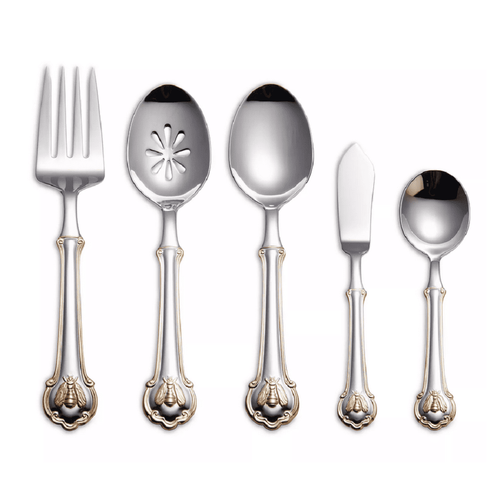 Wallace Napoleon Bee Gold Accent 18/10 Stainless Steel 5pc. Hostess Set ...