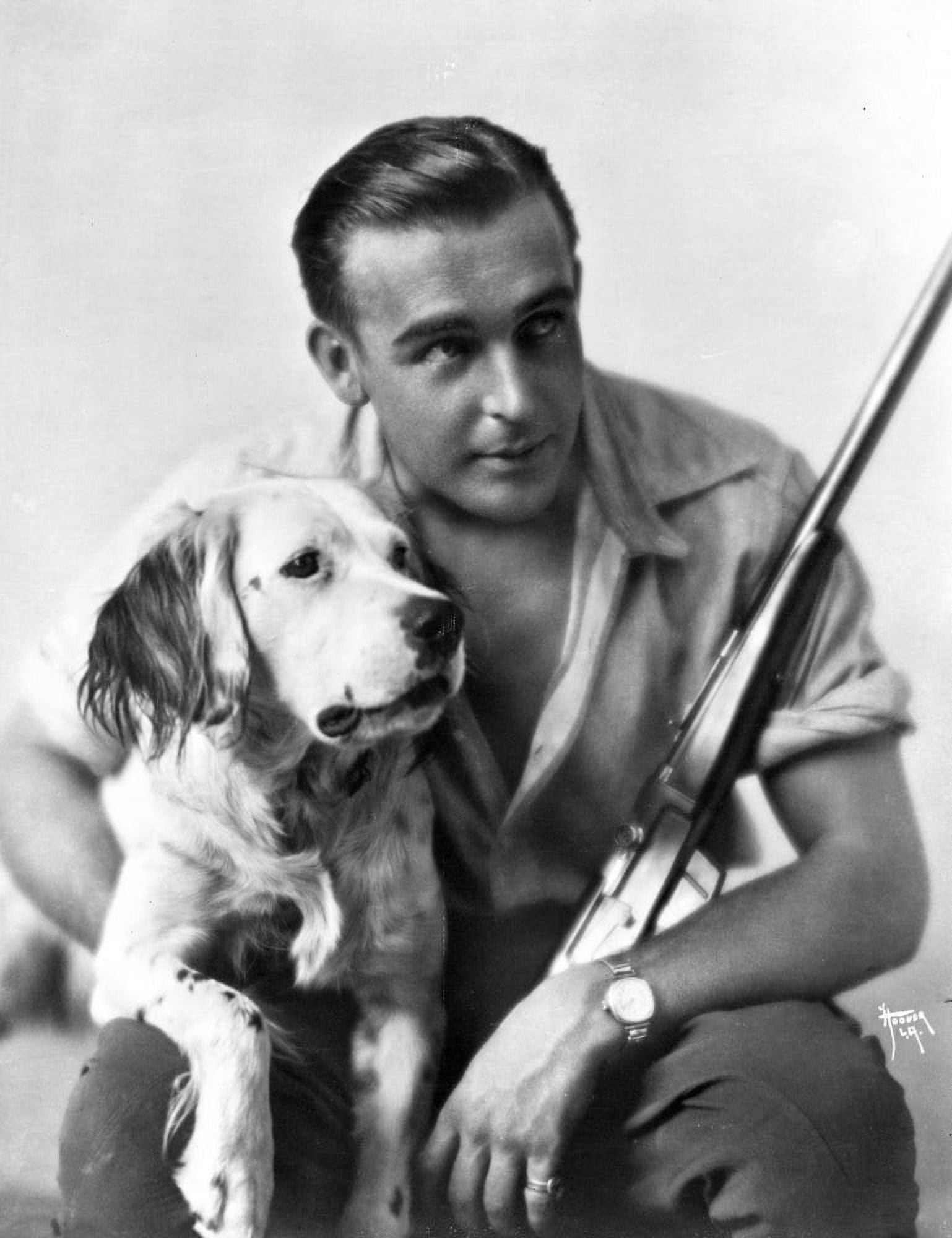 Wallace Reid posed with Dog in Classic Portrait Photo Print (24 x 30 ...