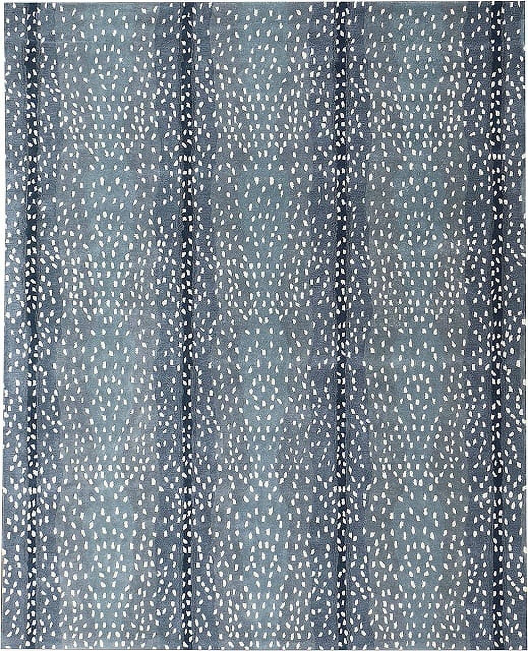 Wallard Antelope Cheetah Pattern Wool Area Rug, 8 x 10 ft, Blue ...