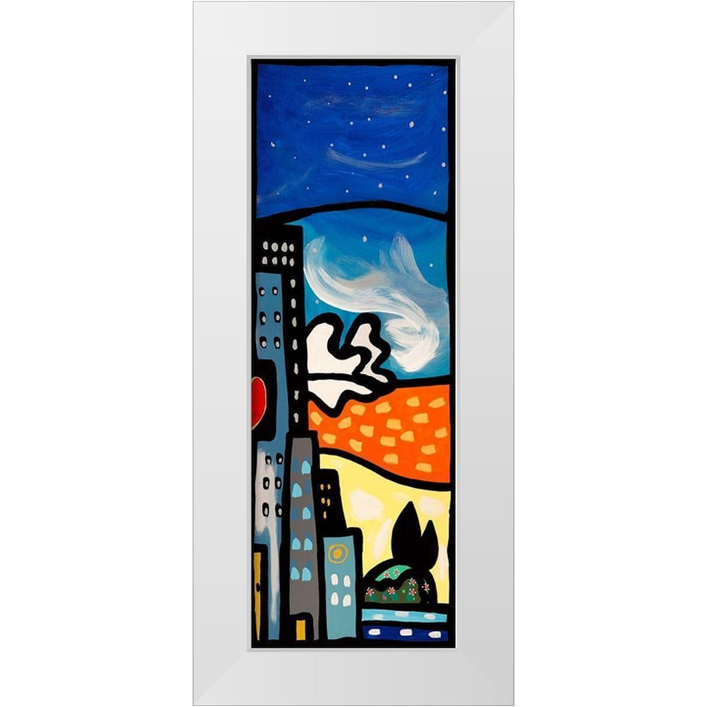 Wallas 14x32 White Modern Wood Framed Museum Art Print Titled - Quando ...