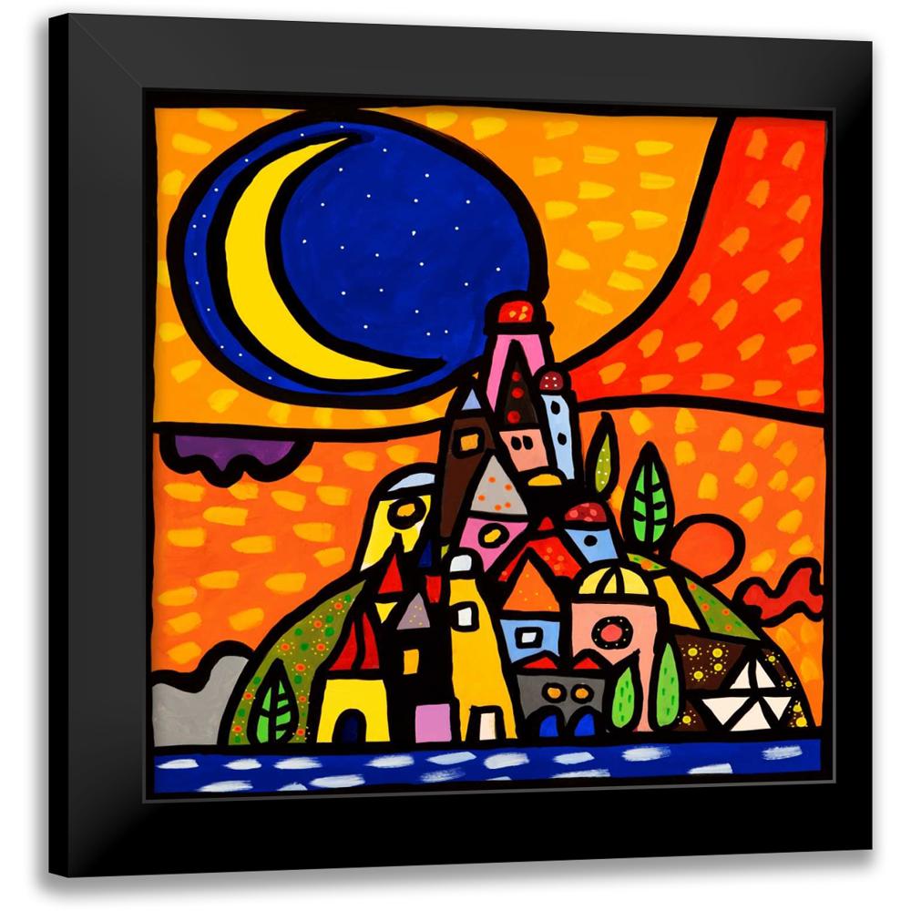 Wallas 15x15 Black Modern Framed Museum Art Print Titled - Luna sulla ...