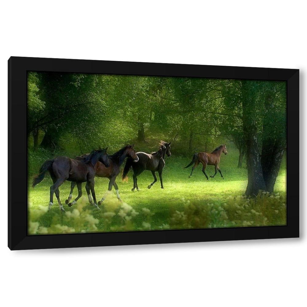 Allan Wallberg 14x10 Black Modern Wood Framed Wall Art Titled - Running ...