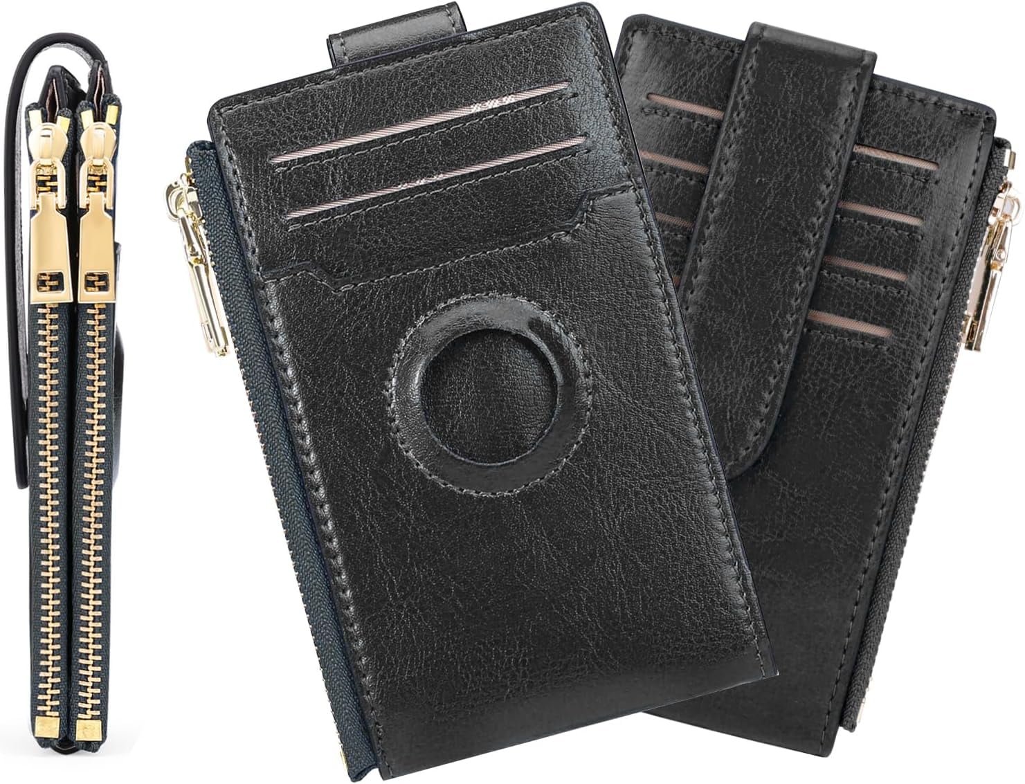 Wallet with AirTag Holder, Sleek Genuine Leather Bifold Wallet Card ...
