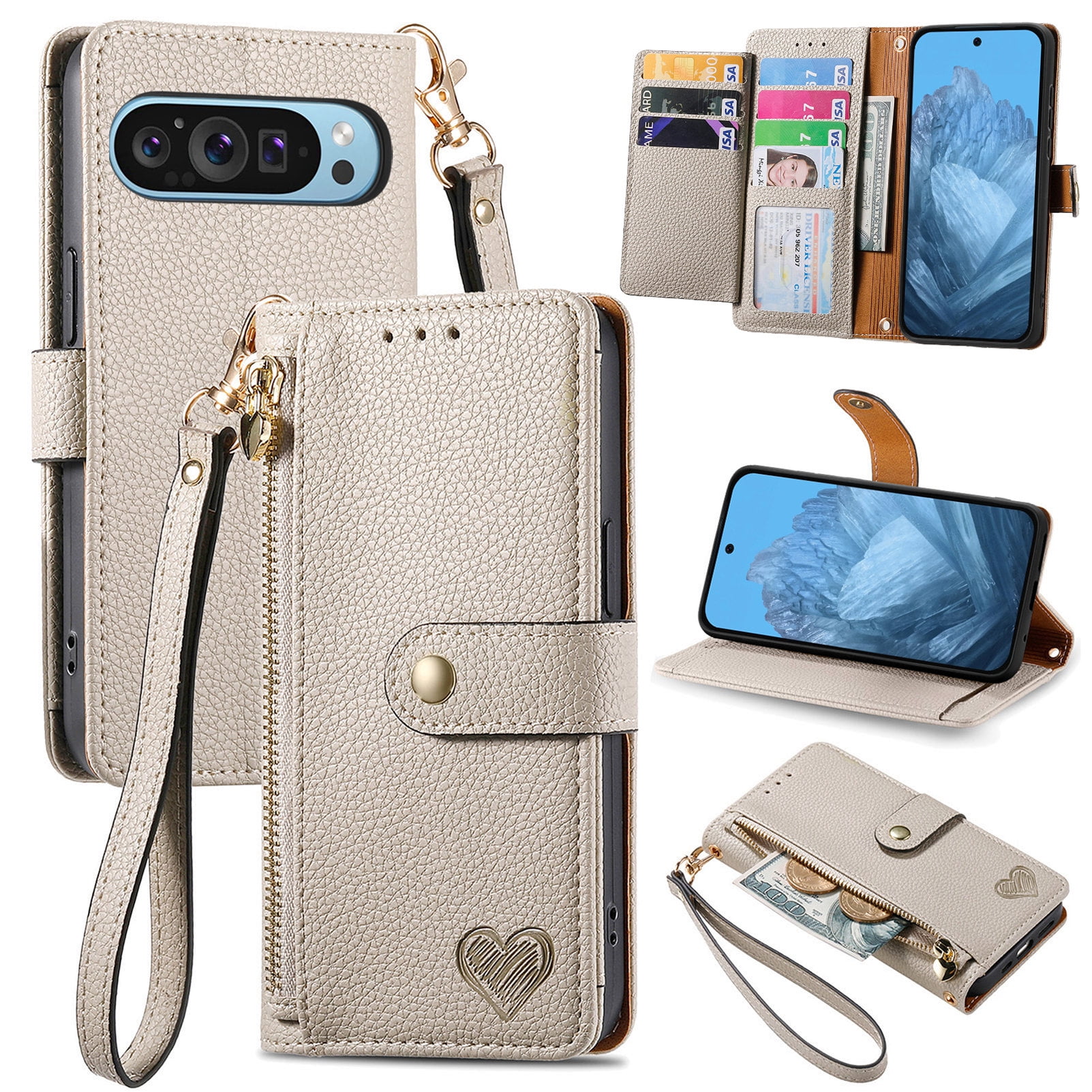 Wallet Case Compatible for Google Pixel 9 / 9 Pro Fold Case with Card ...