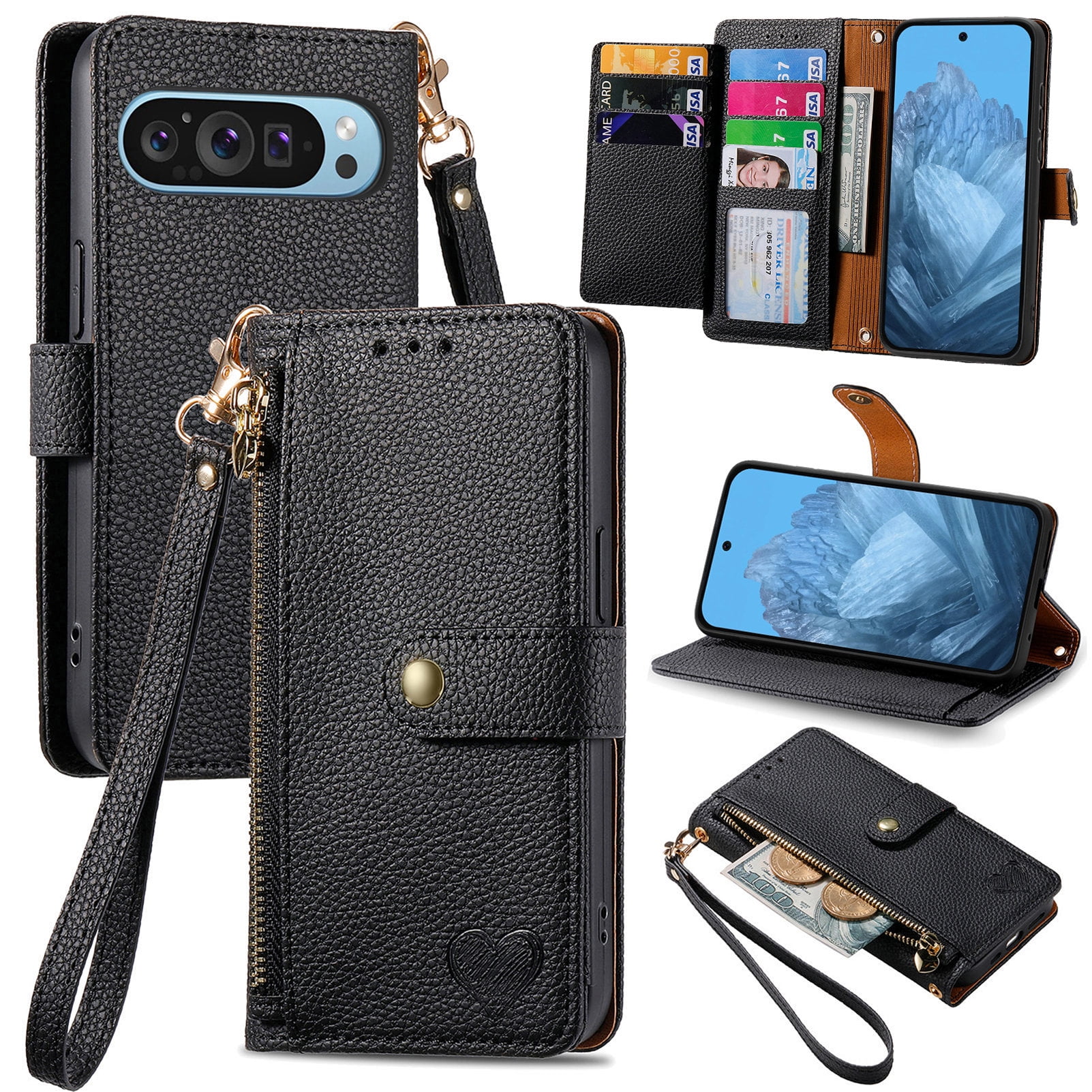 Wallet Case Compatible for Google Pixel 9 / 9 Pro Fold Case with Card ...